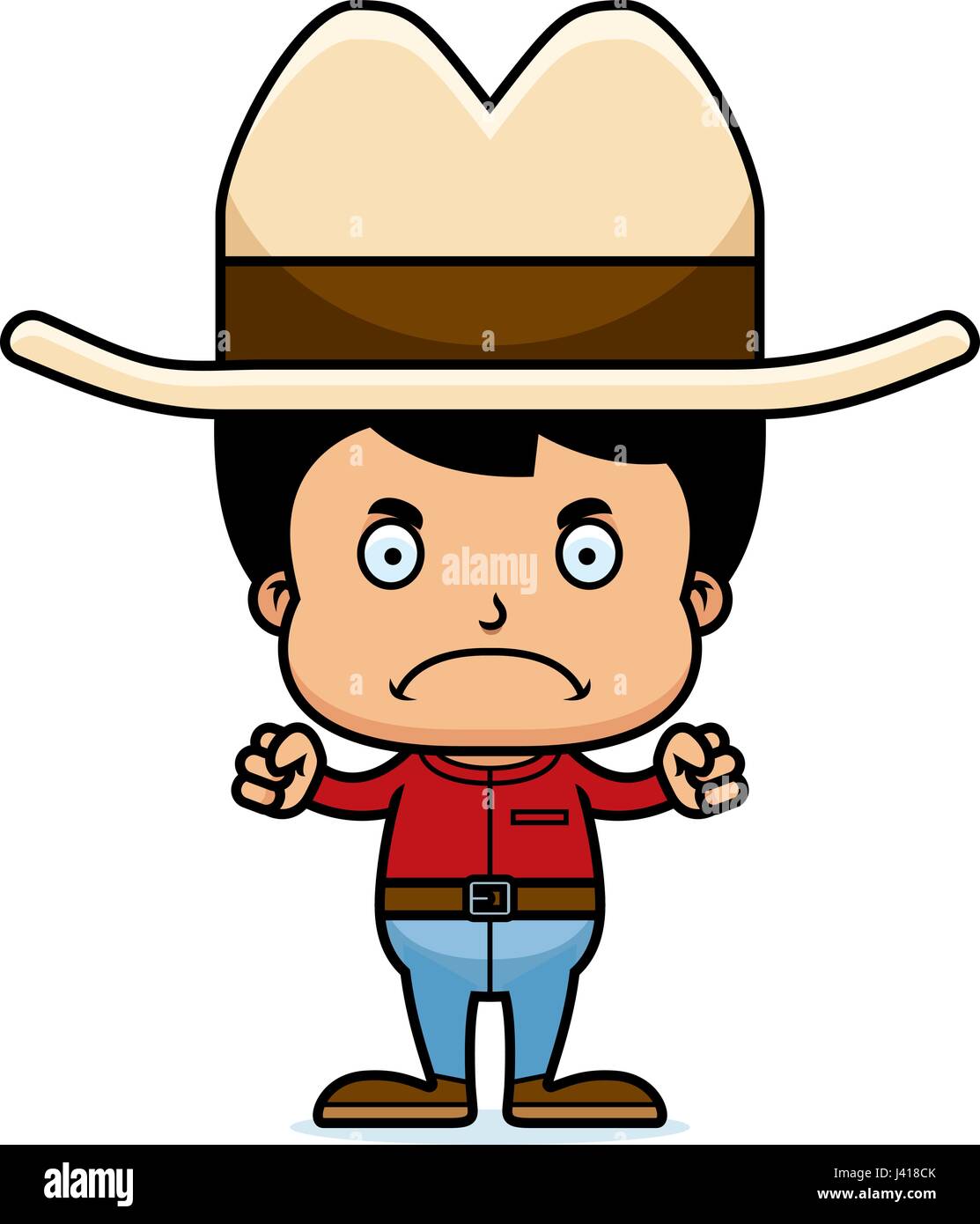 A cartoon cowboy boy looking angry Stock Vector Image & Art - Alamy