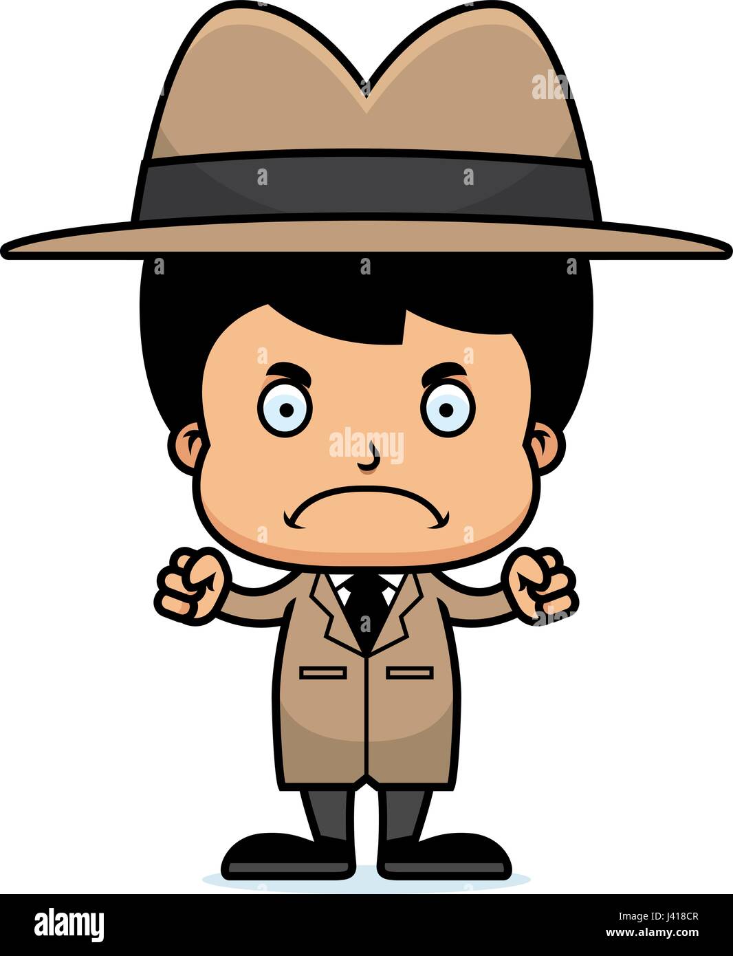 A cartoon detective boy looking angry Stock Vector Image & Art - Alamy