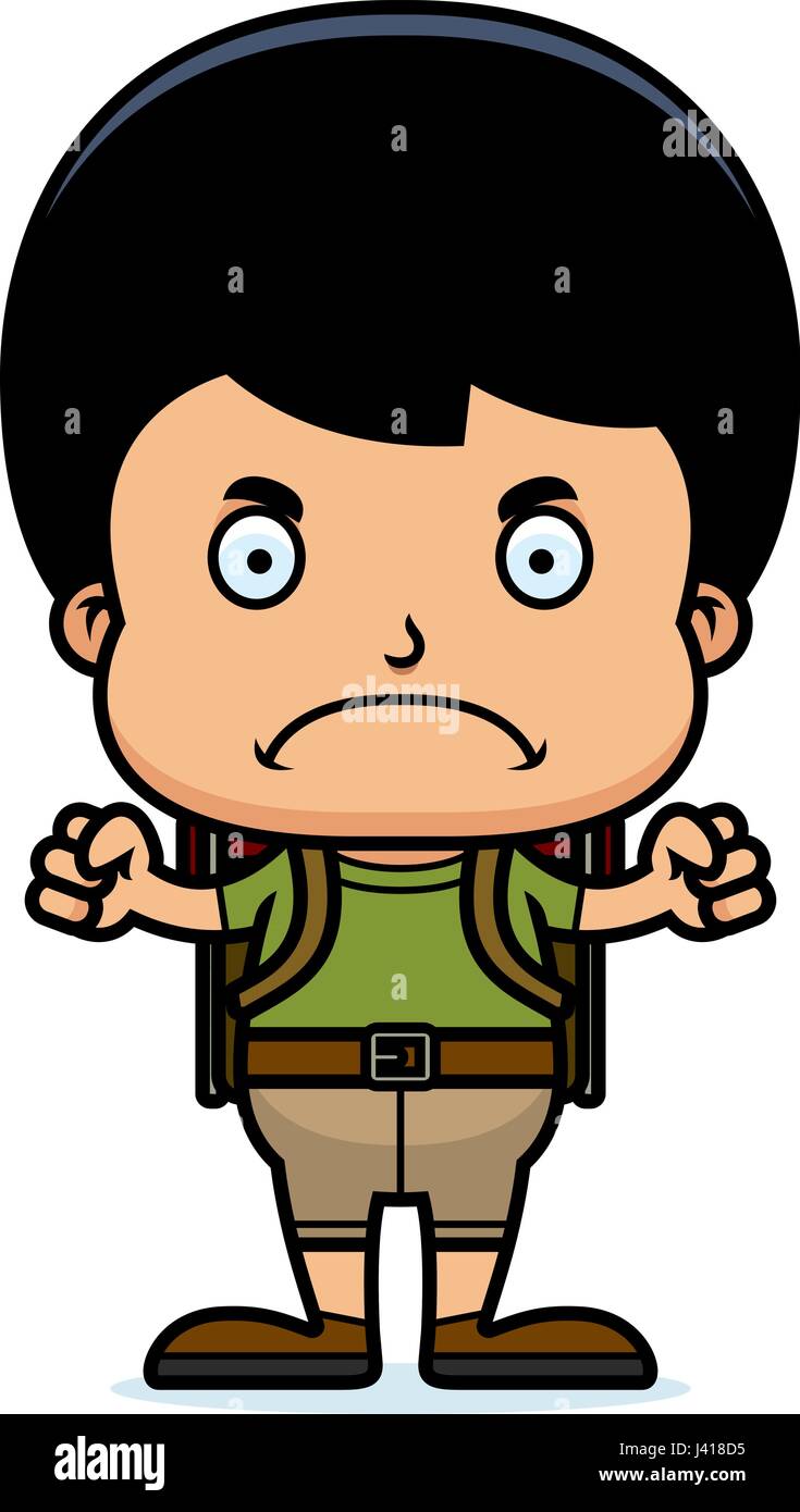 A cartoon hiker boy looking angry Stock Vector Image & Art - Alamy