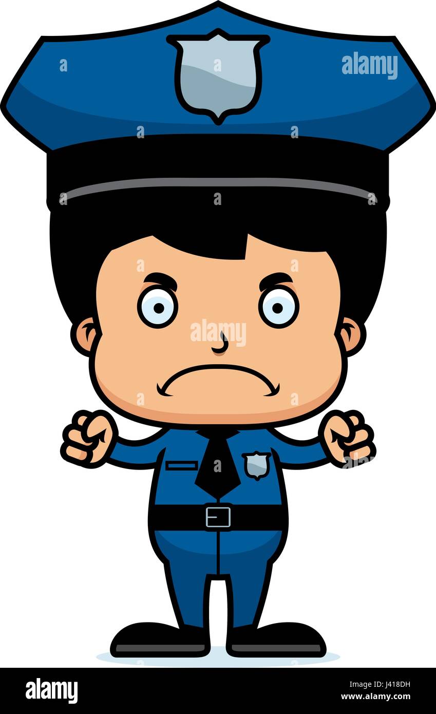 Cartoon child police officer angry hi-res stock photography and images ...
