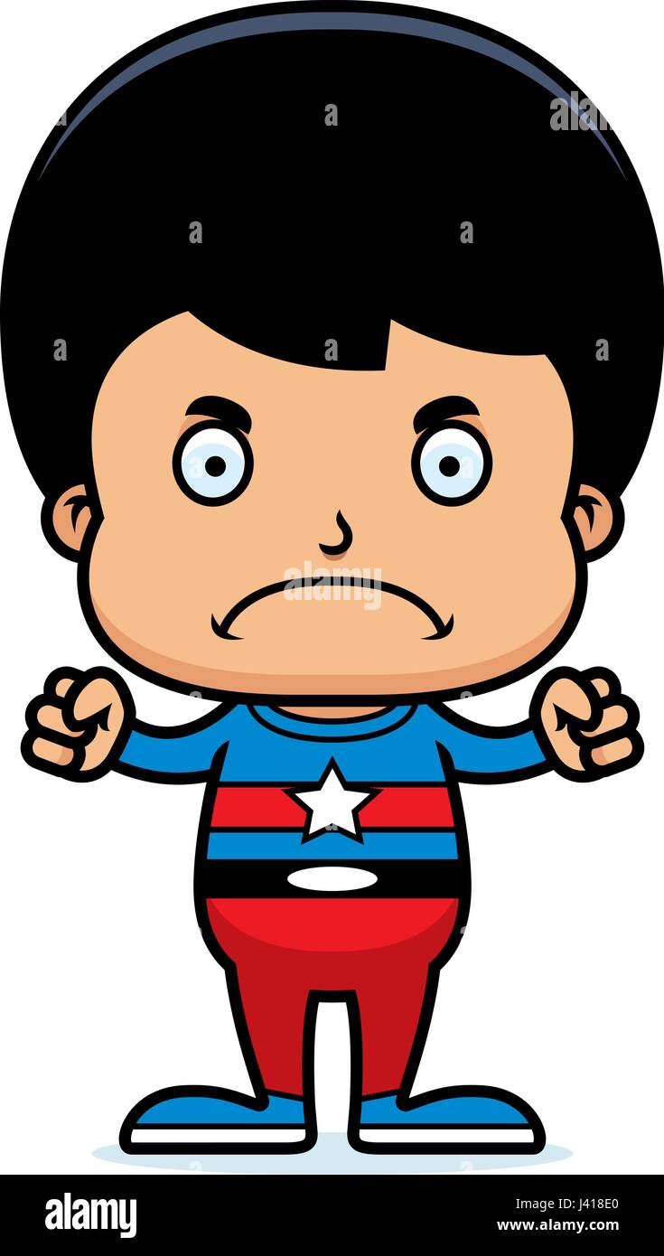 Cartoon illustration superhero looking angry hi-res stock photography ...