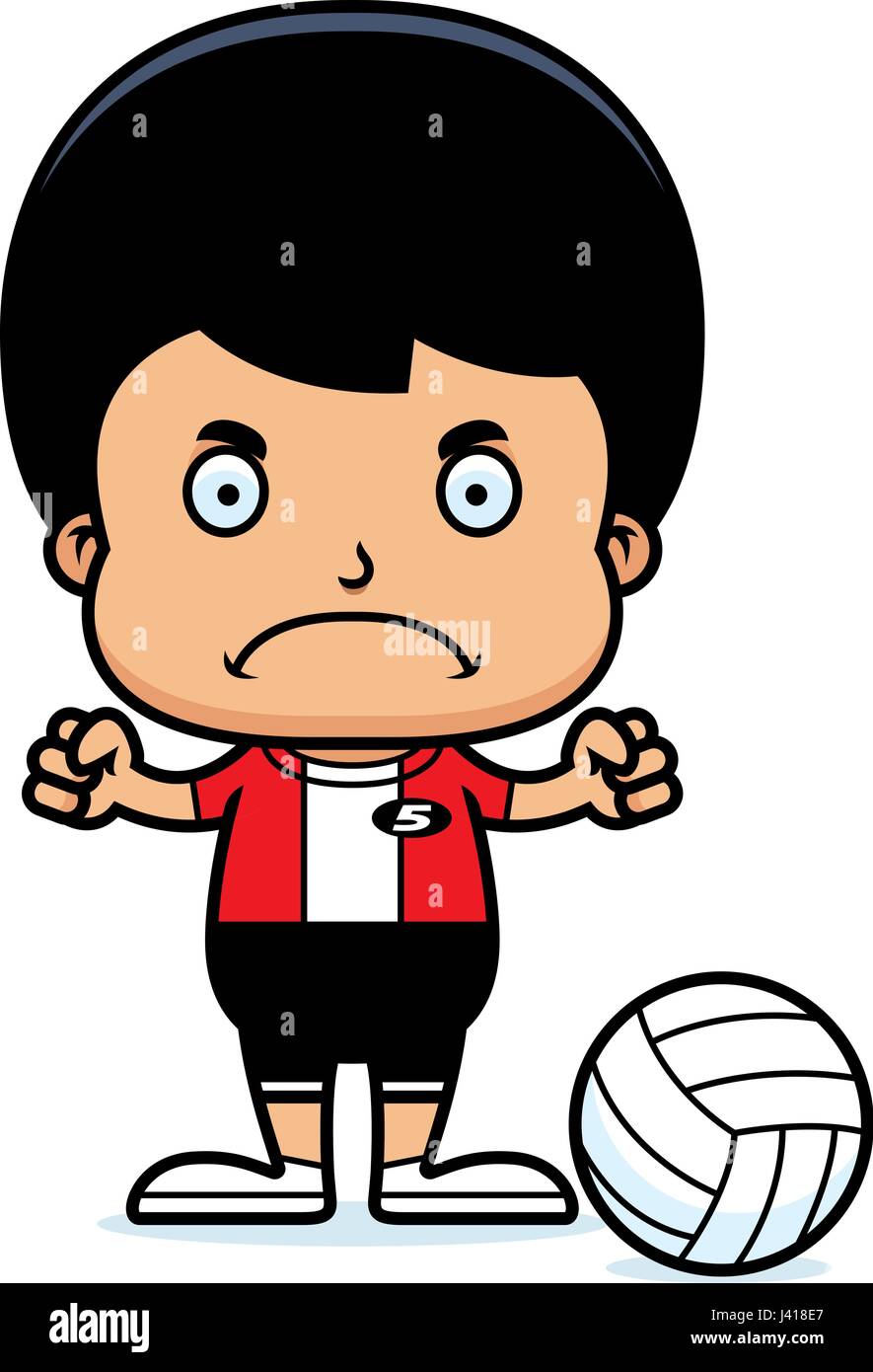 A cartoon volleyball player boy looking angry Stock Vector Image & Art ...