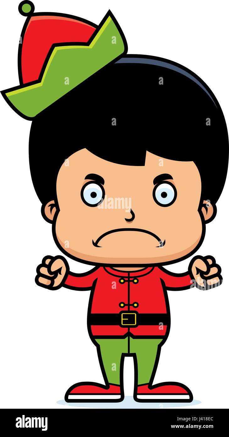 A cartoon Xmas elf boy looking angry Stock Vector Image & Art - Alamy