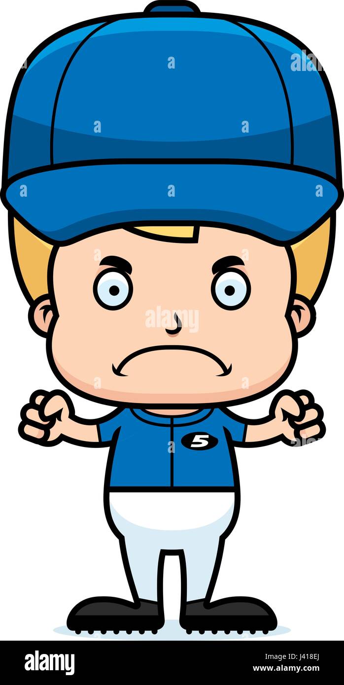 A cartoon baseball player boy looking angry Stock Vector Image & Art ...