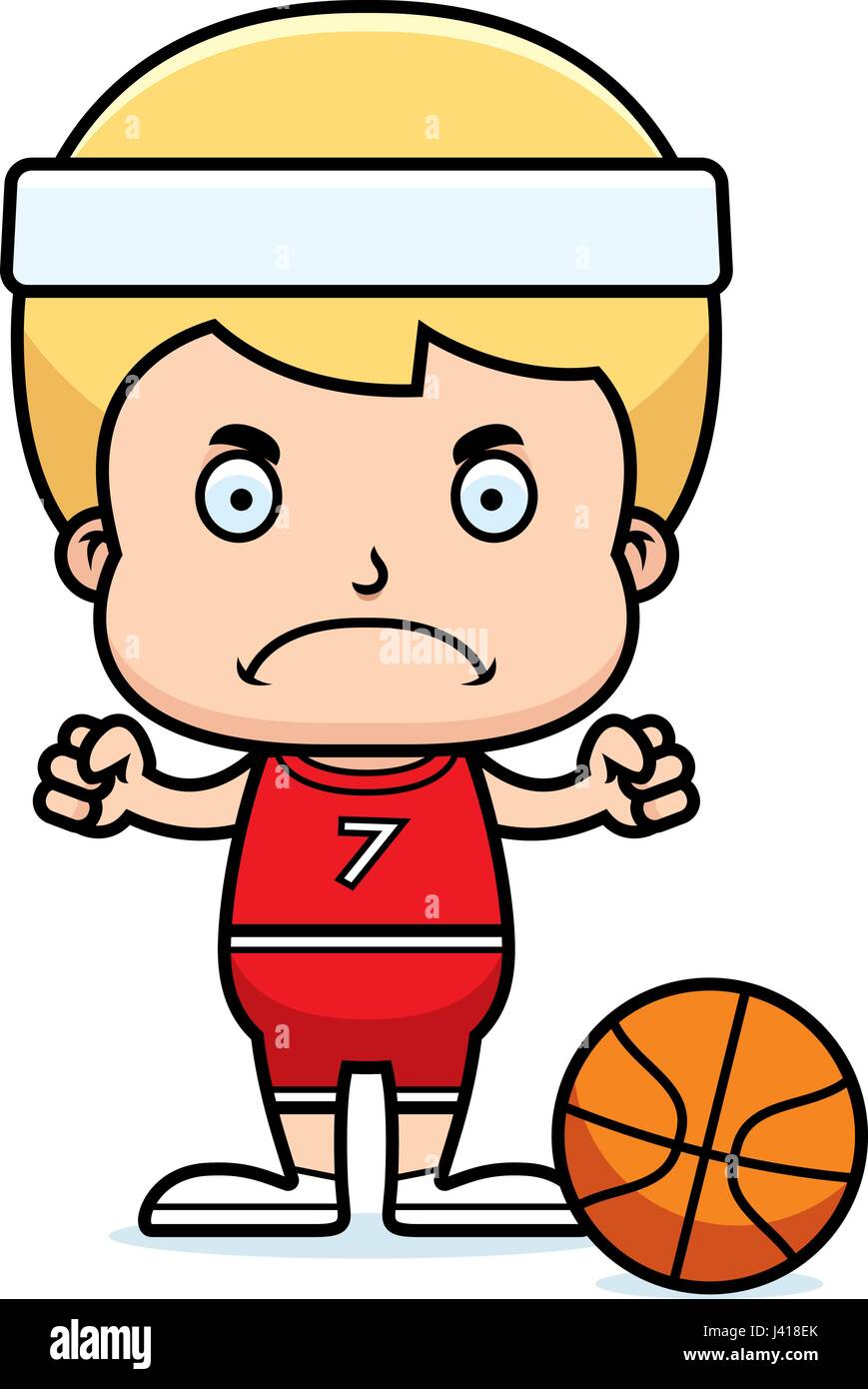 A cartoon basketball player boy looking angry Stock Vector Image & Art ...