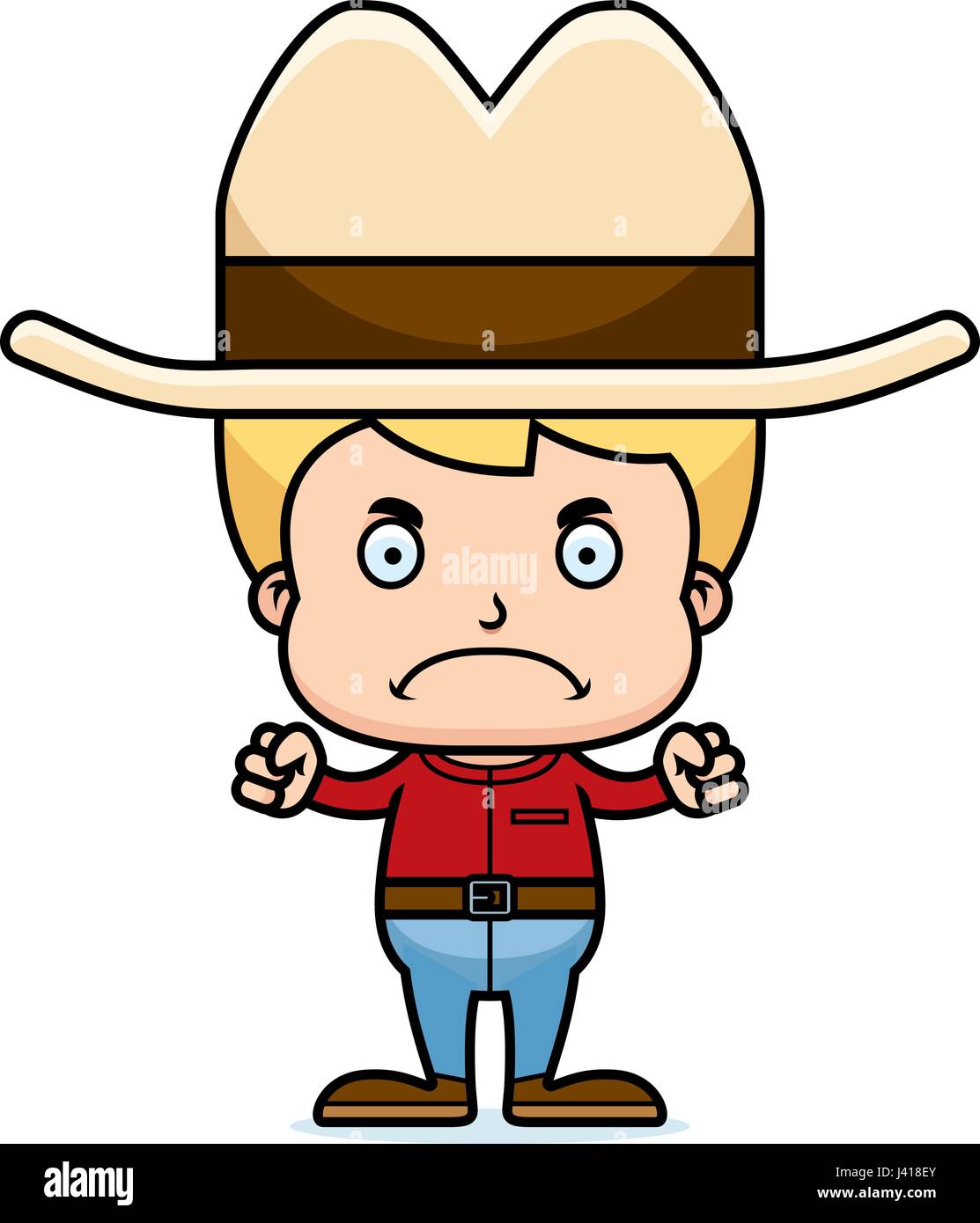A cartoon cowboy boy looking angry Stock Vector Image & Art - Alamy