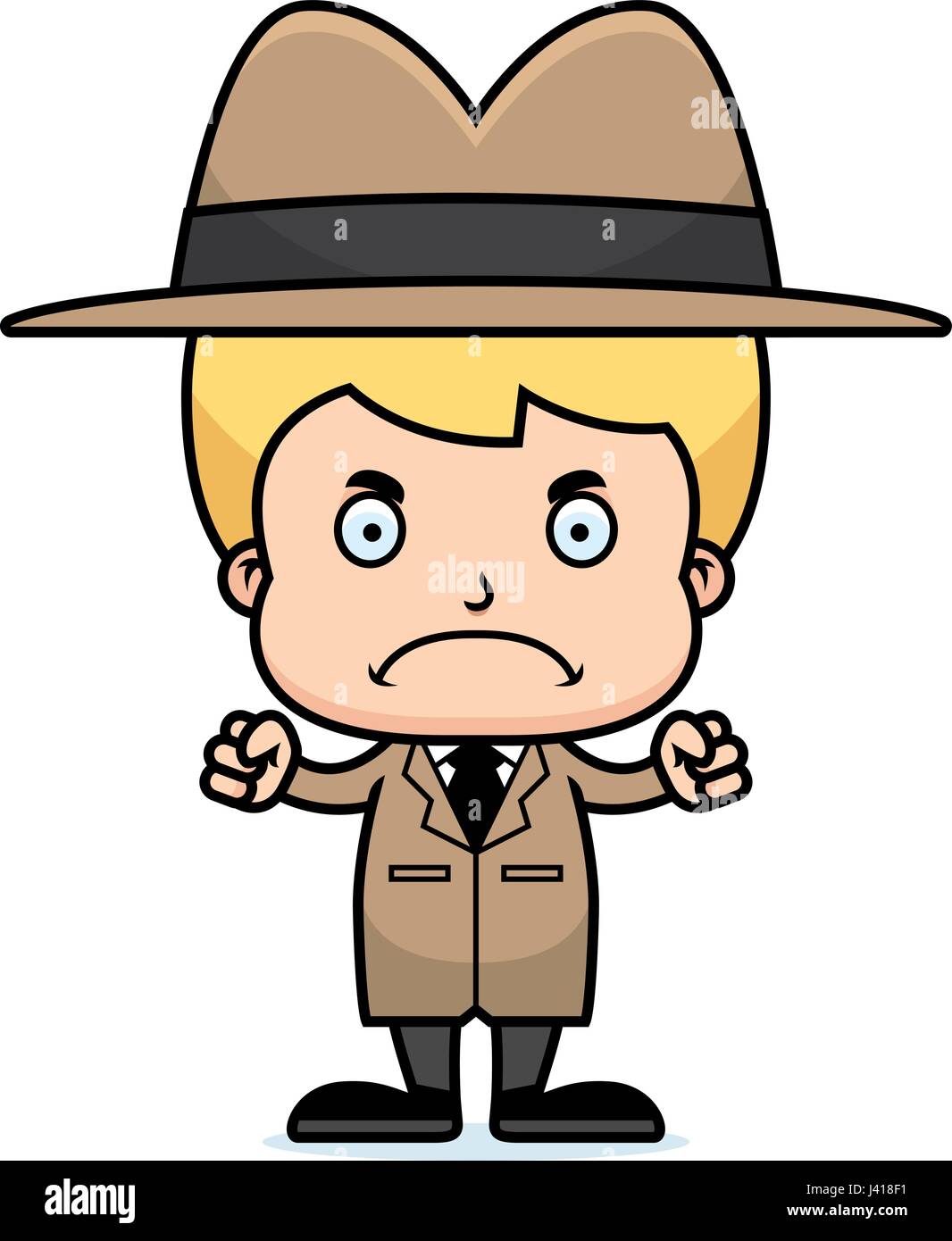 A cartoon detective boy looking angry Stock Vector Image & Art - Alamy