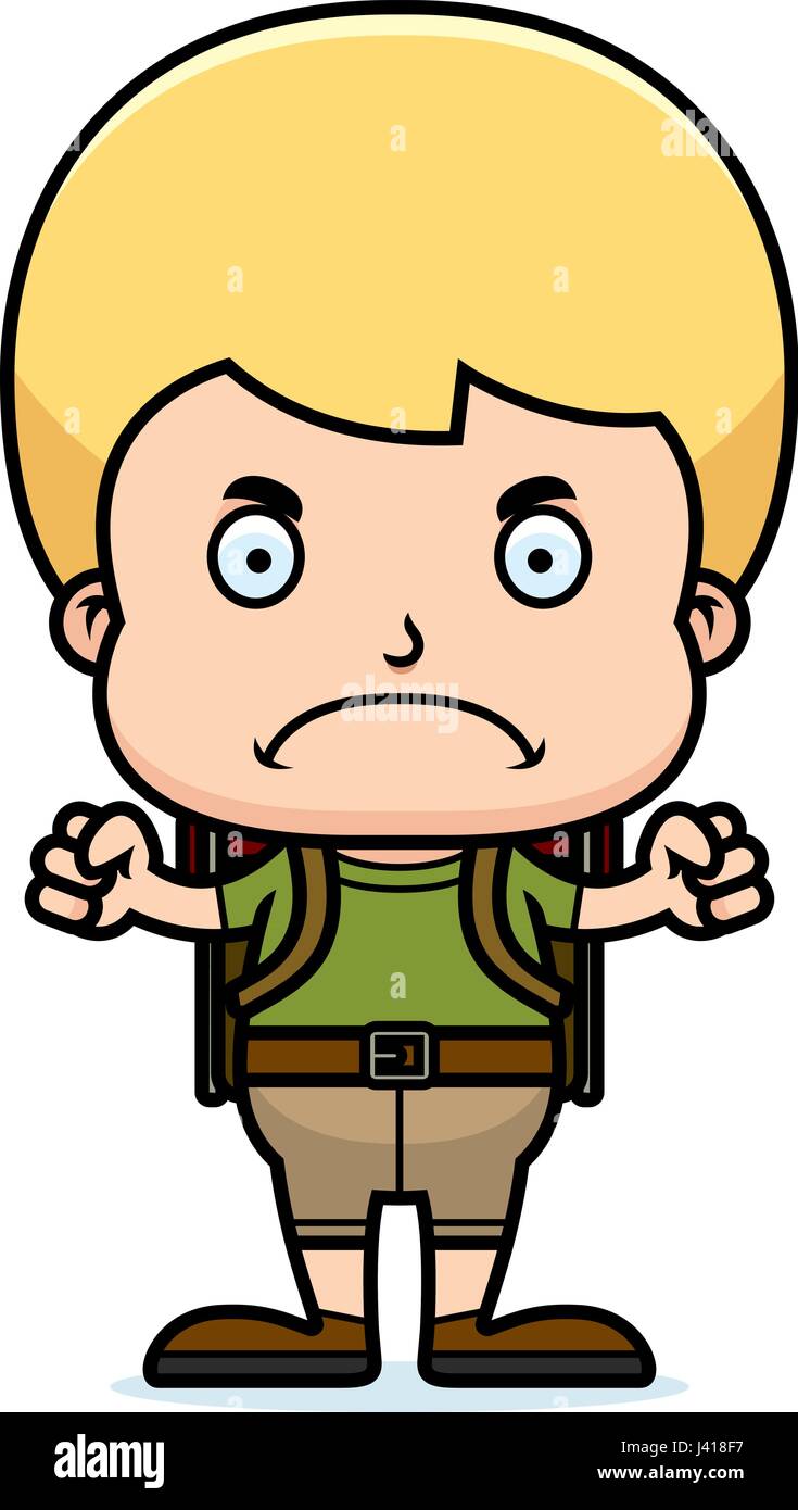 A cartoon hiker boy looking angry Stock Vector Image & Art - Alamy