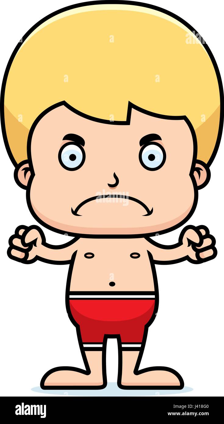 A cartoon boy looking angry in a swimsuit Stock Vector Image & Art - Alamy