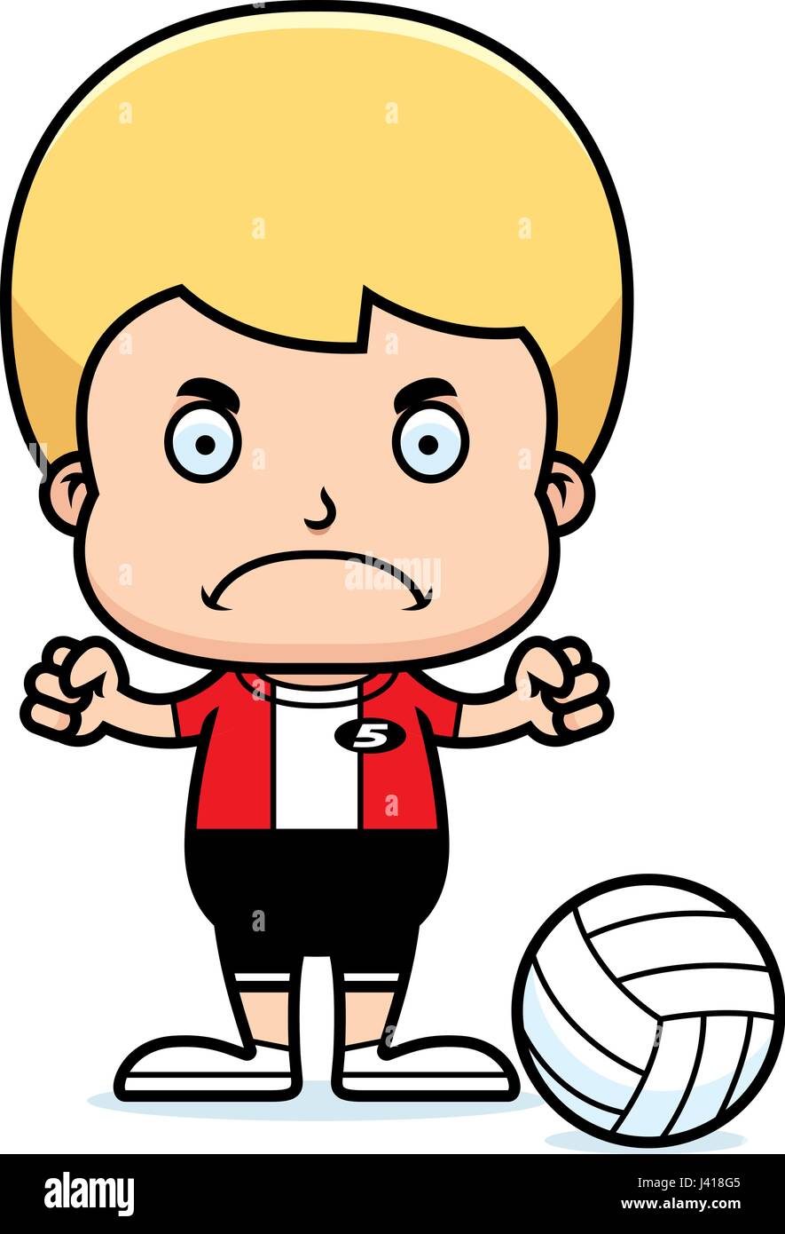A cartoon volleyball player boy looking angry Stock Vector Image & Art ...