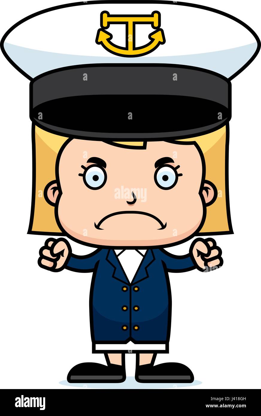 A cartoon boat captain girl looking angry Stock Vector Image & Art - Alamy