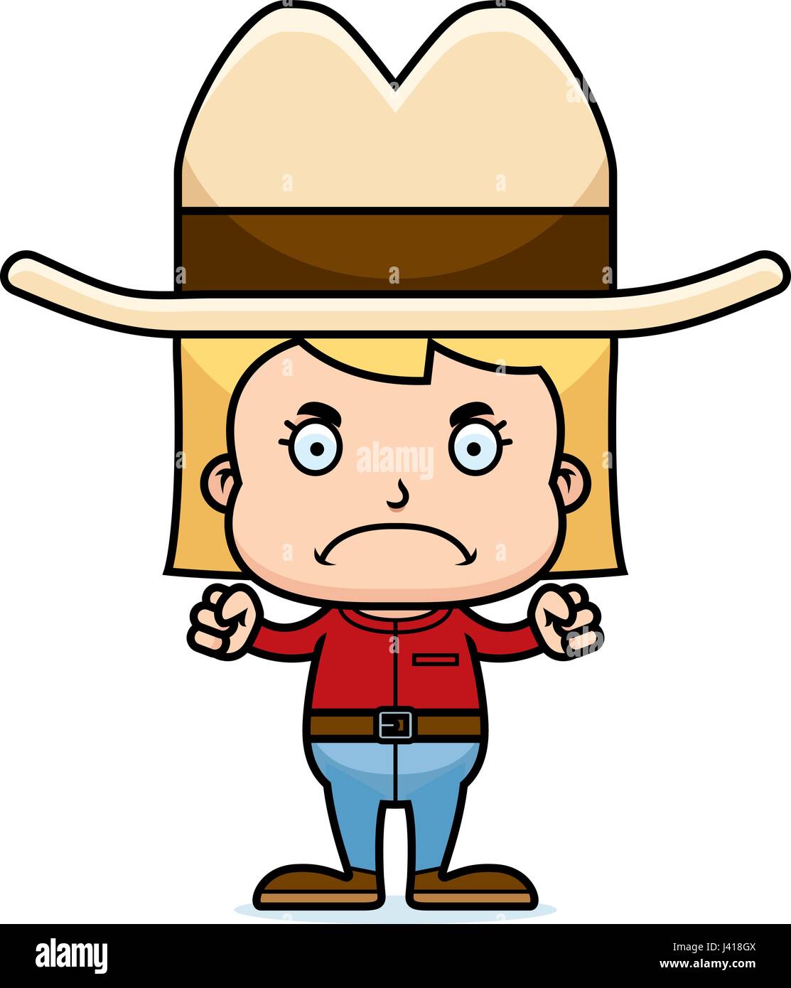 A cartoon cowboy girl looking angry Stock Vector Image & Art - Alamy