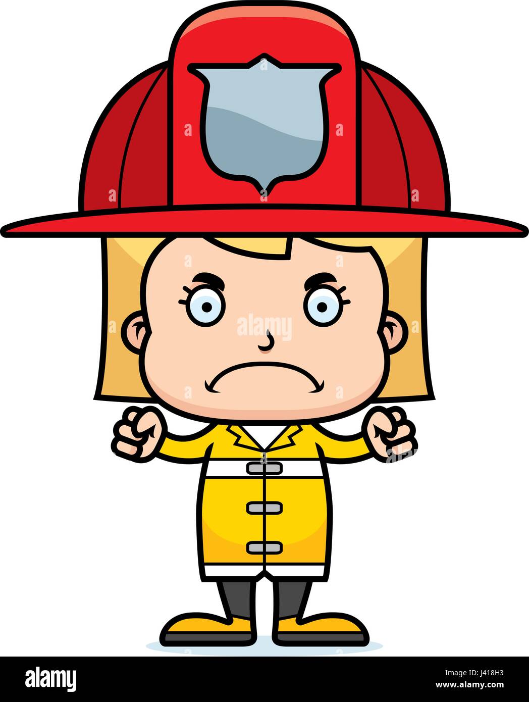A cartoon firefighter girl looking angry Stock Vector Image & Art - Alamy