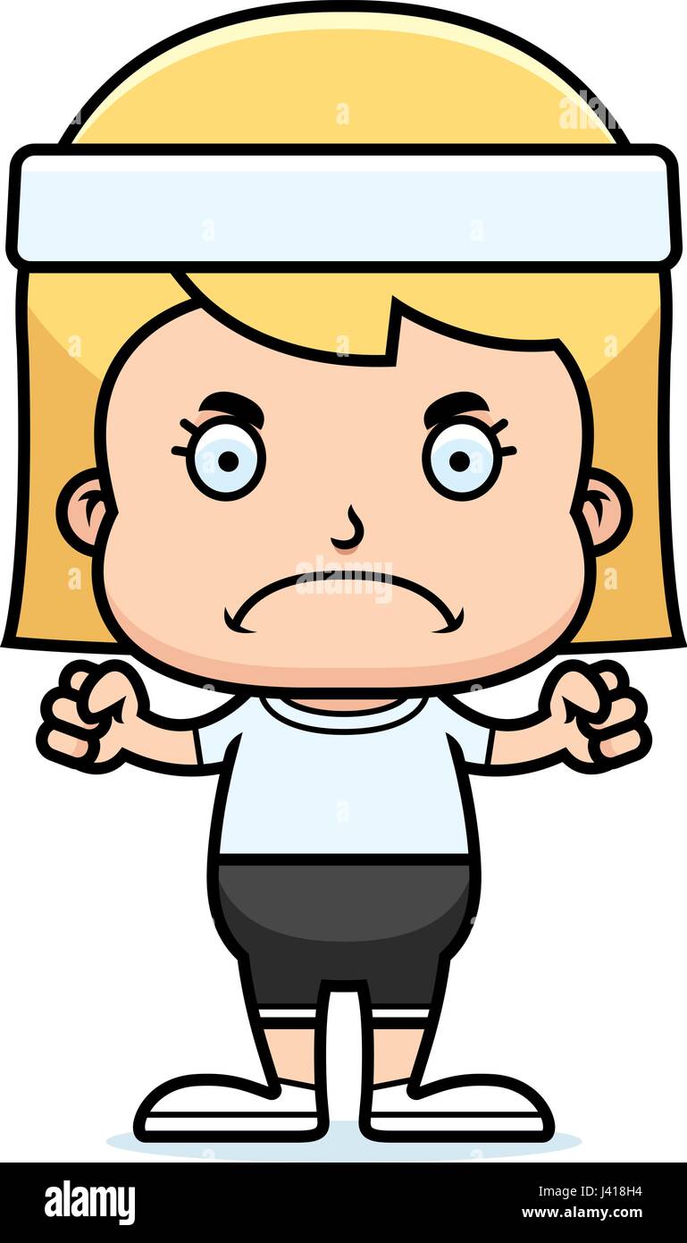 A cartoon fitness girl looking angry Stock Vector Image & Art - Alamy