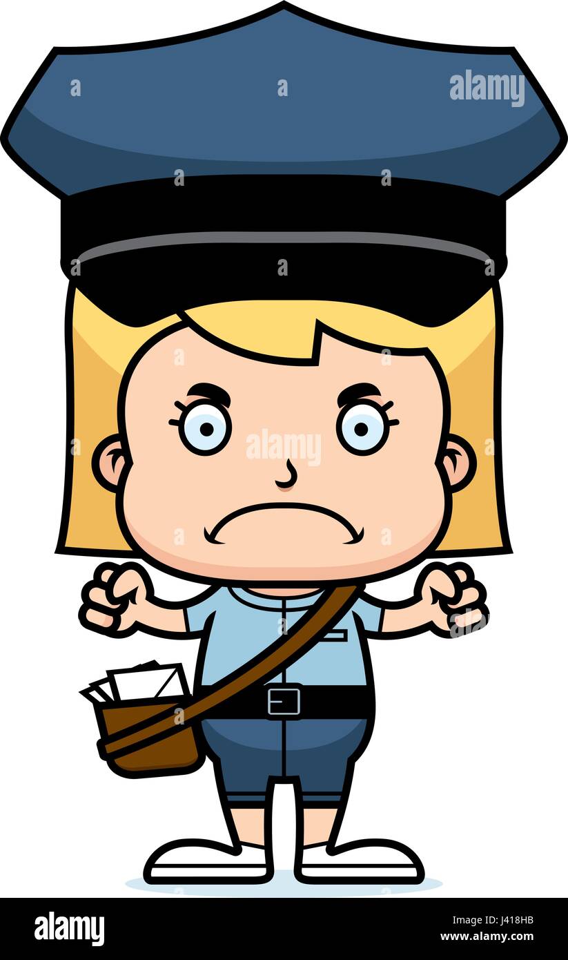 Cartoon Illustration Mailman Looking Angry Stock Photos & Cartoon ...