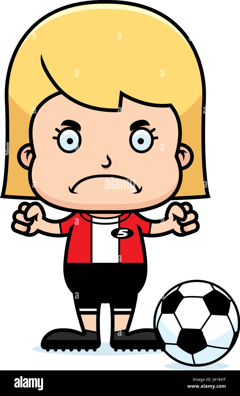 A cartoon soccer player girl looking angry Stock Vector Image & Art - Alamy