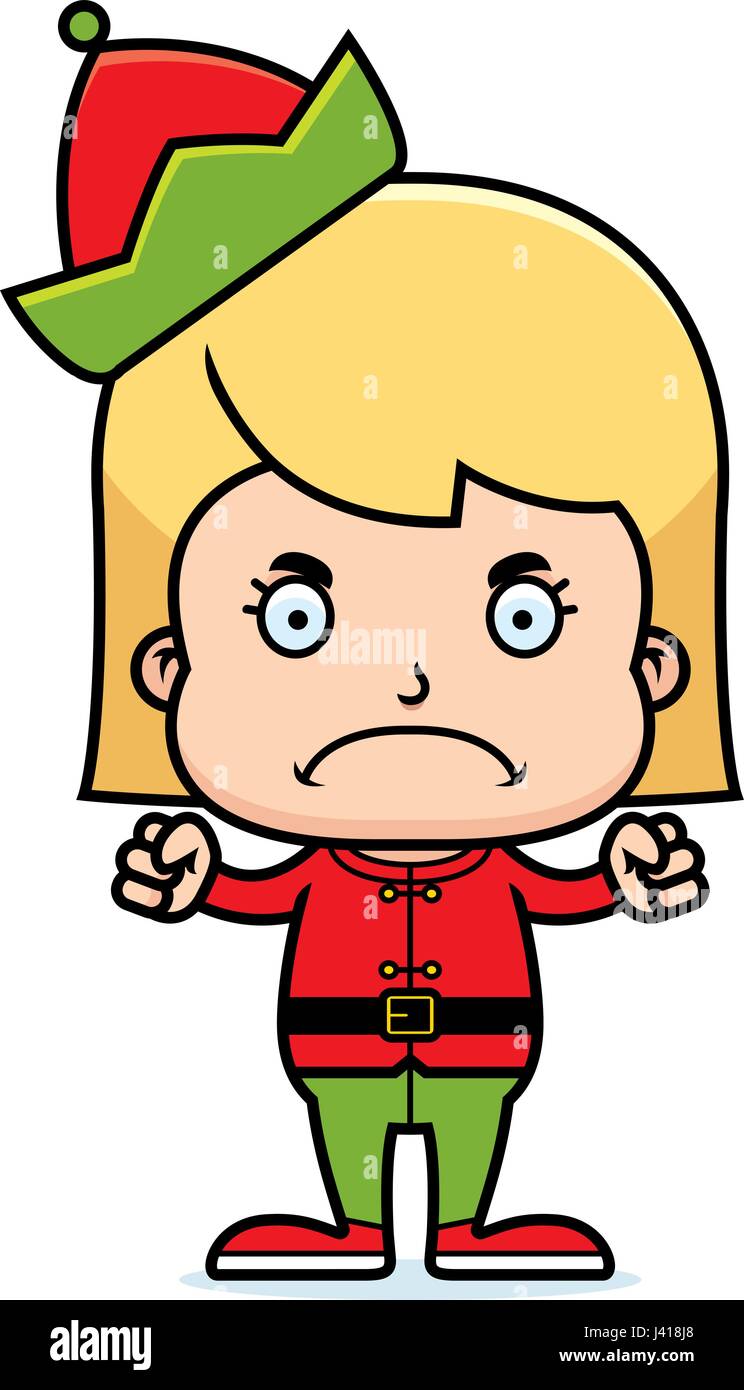 A cartoon Xmas elf girl looking angry Stock Vector Image & Art - Alamy