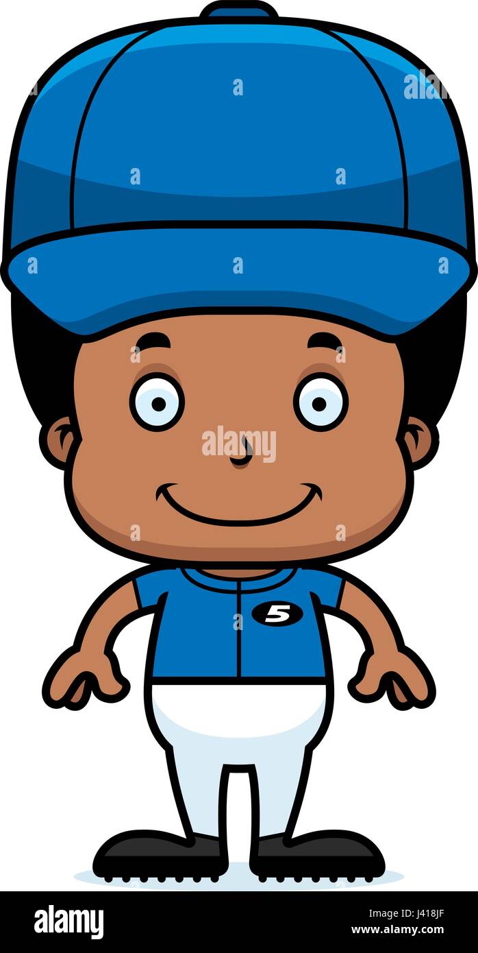 A cartoon baseball player boy smiling Stock Vector Image & Art - Alamy