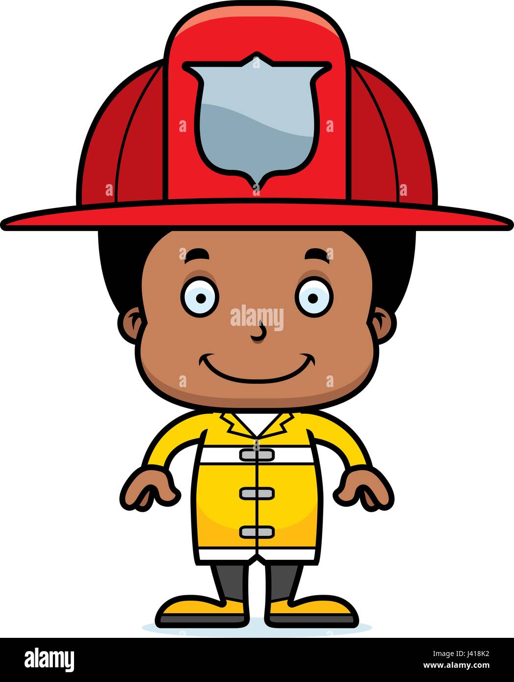 A cartoon firefighter boy smiling Stock Vector Image & Art - Alamy