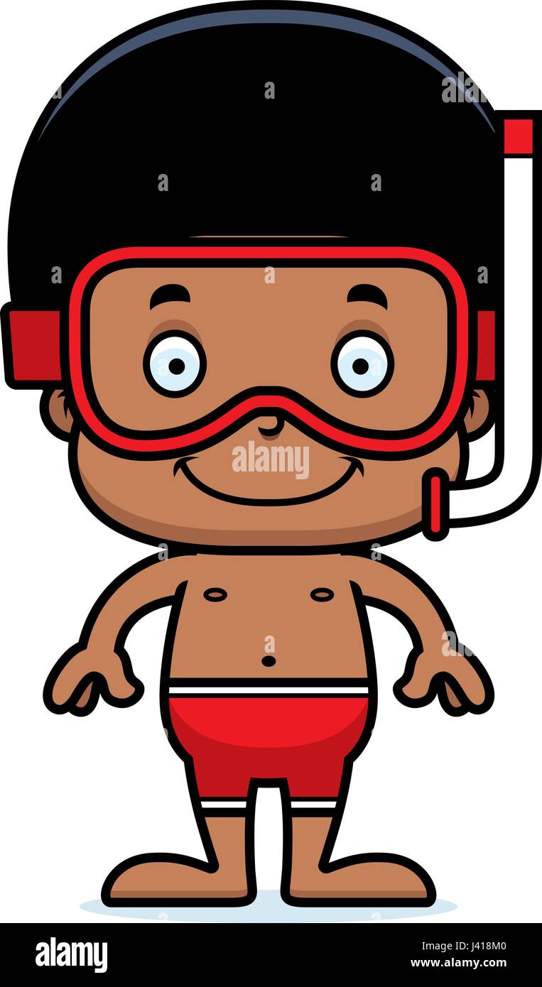 A cartoon snorkeler boy smiling Stock Vector Image & Art - Alamy