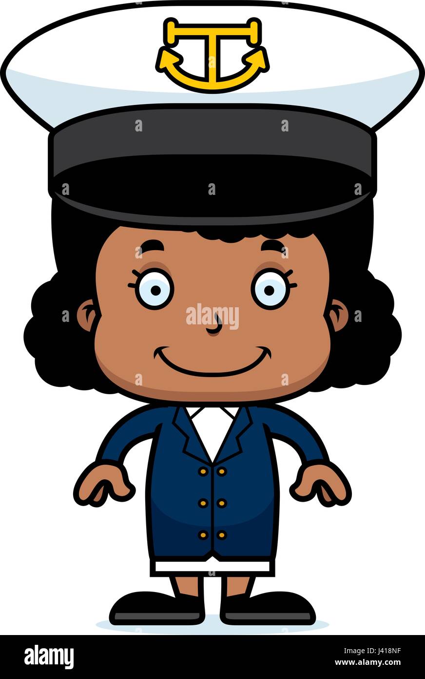 A cartoon boat captain girl smiling Stock Vector Image & Art - Alamy