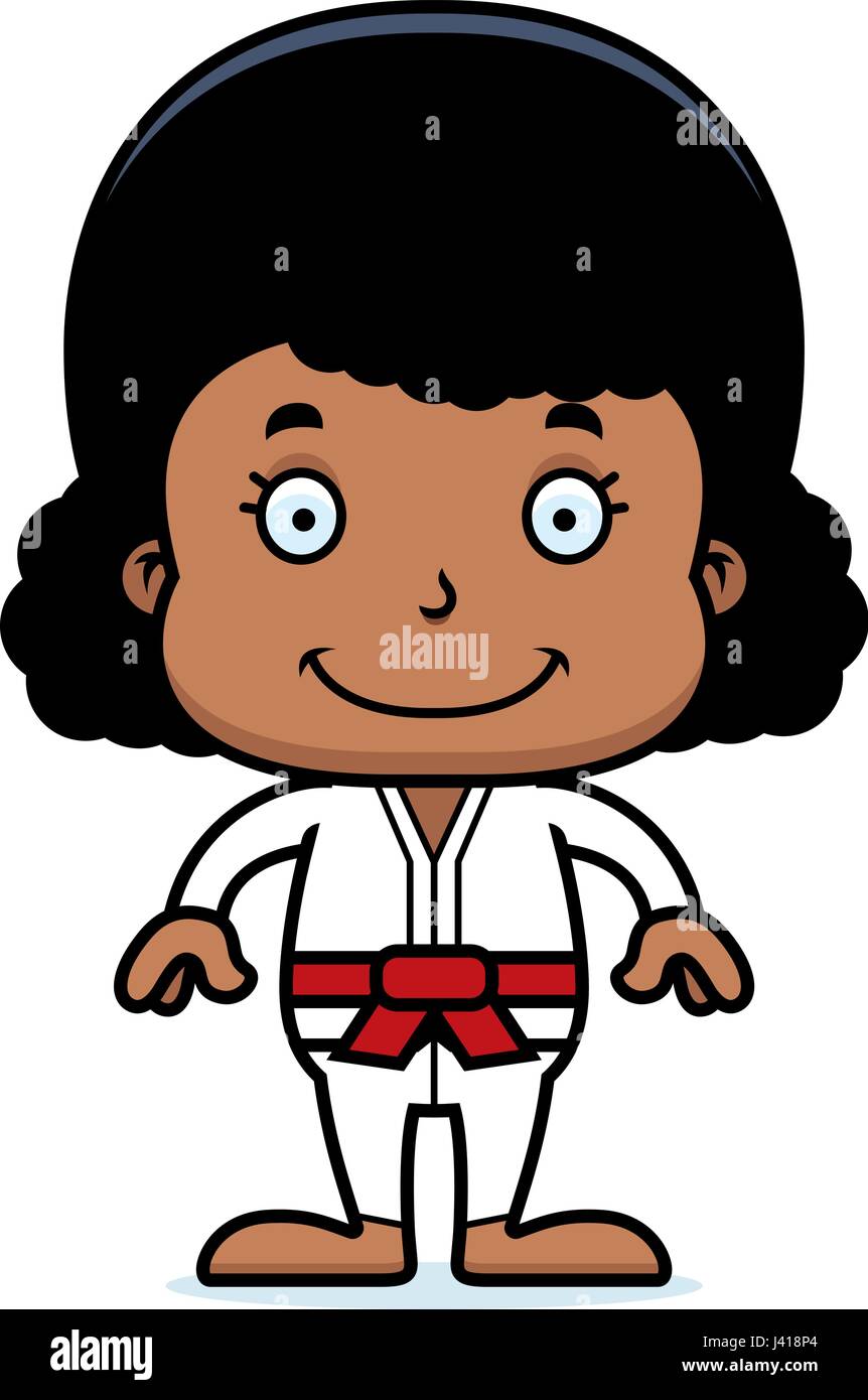Cartoon karate girl smiling hi-res stock photography and images - Alamy