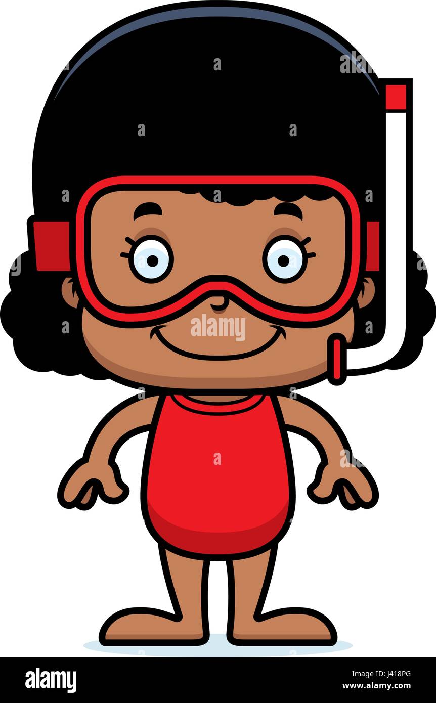 A cartoon snorkeler girl smiling Stock Vector Image & Art - Alamy