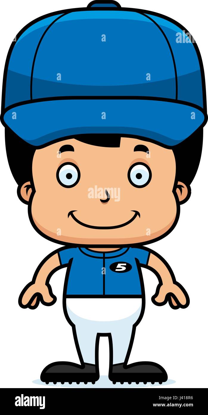 A cartoon baseball player boy smiling Stock Vector Image & Art - Alamy
