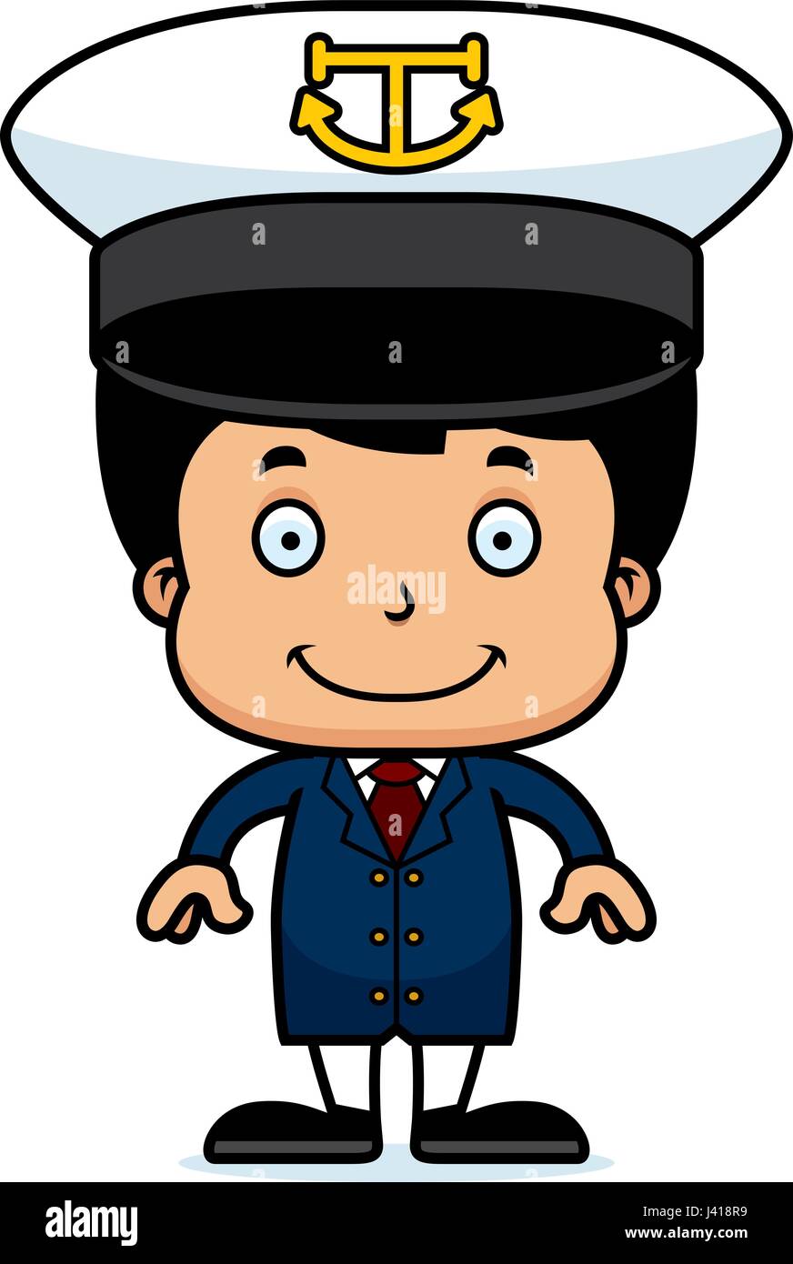 A cartoon boat captain boy smiling Stock Vector Image & Art - Alamy