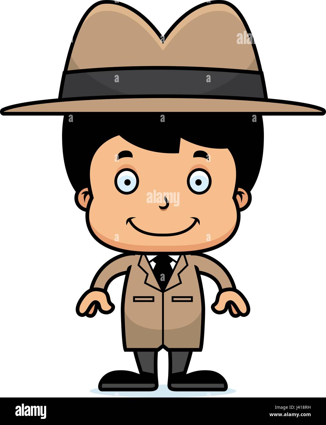 A cartoon detective boy smiling Stock Vector Image & Art - Alamy