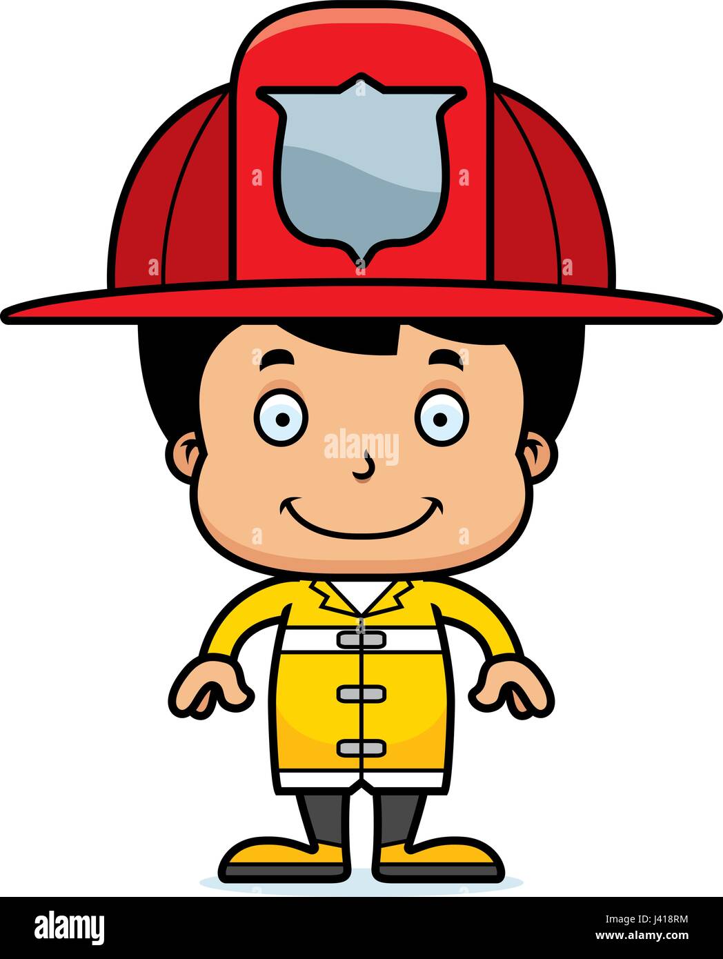 A cartoon firefighter boy smiling Stock Vector Image & Art - Alamy