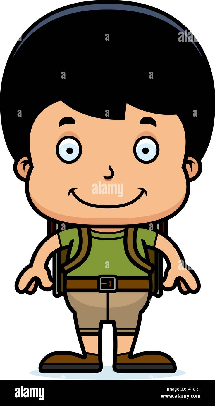 A cartoon hiker boy smiling Stock Vector Image & Art - Alamy