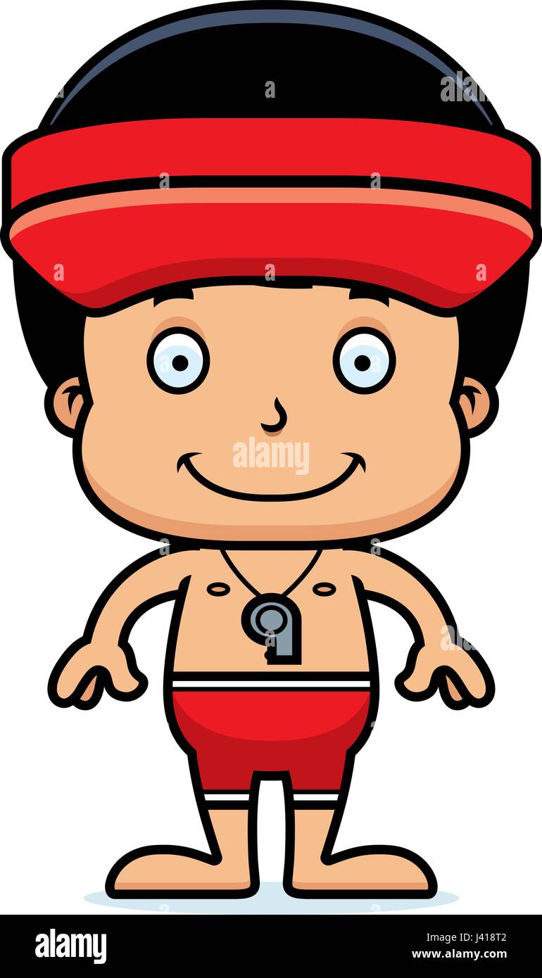 A cartoon lifeguard boy smiling Stock Vector Image & Art - Alamy