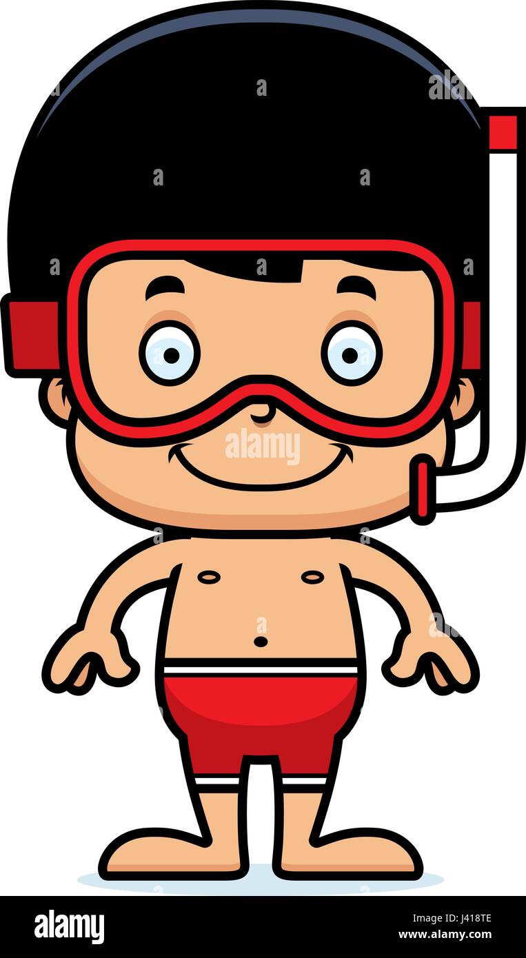 A cartoon snorkeler boy smiling Stock Vector Image & Art - Alamy