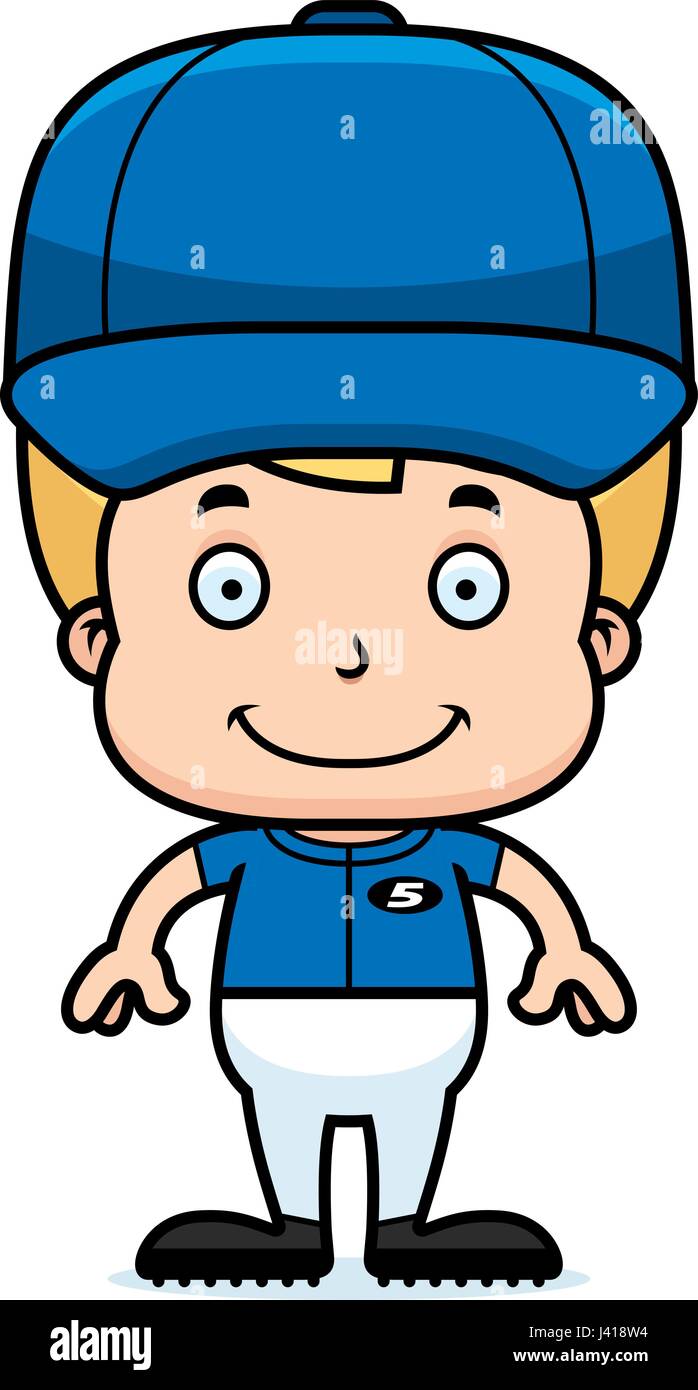A cartoon baseball player boy smiling Stock Vector Image & Art - Alamy