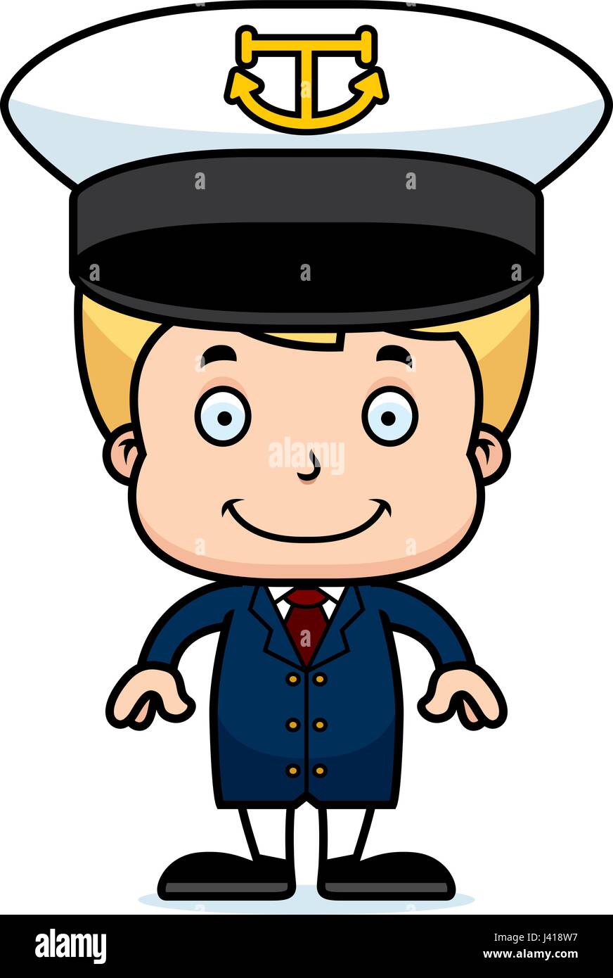 A cartoon boat captain boy smiling Stock Vector Image & Art - Alamy