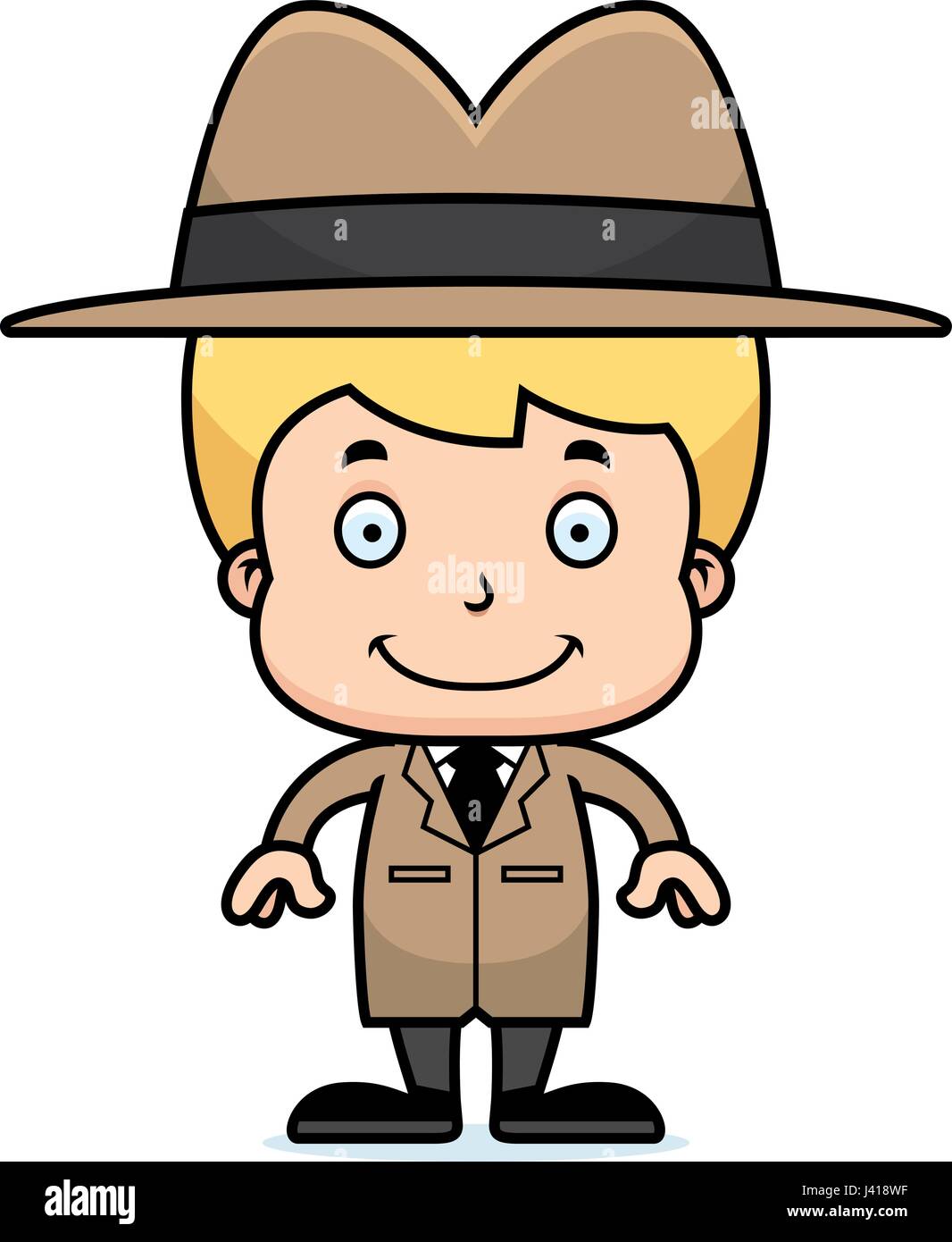 A cartoon detective boy smiling Stock Vector Image & Art - Alamy