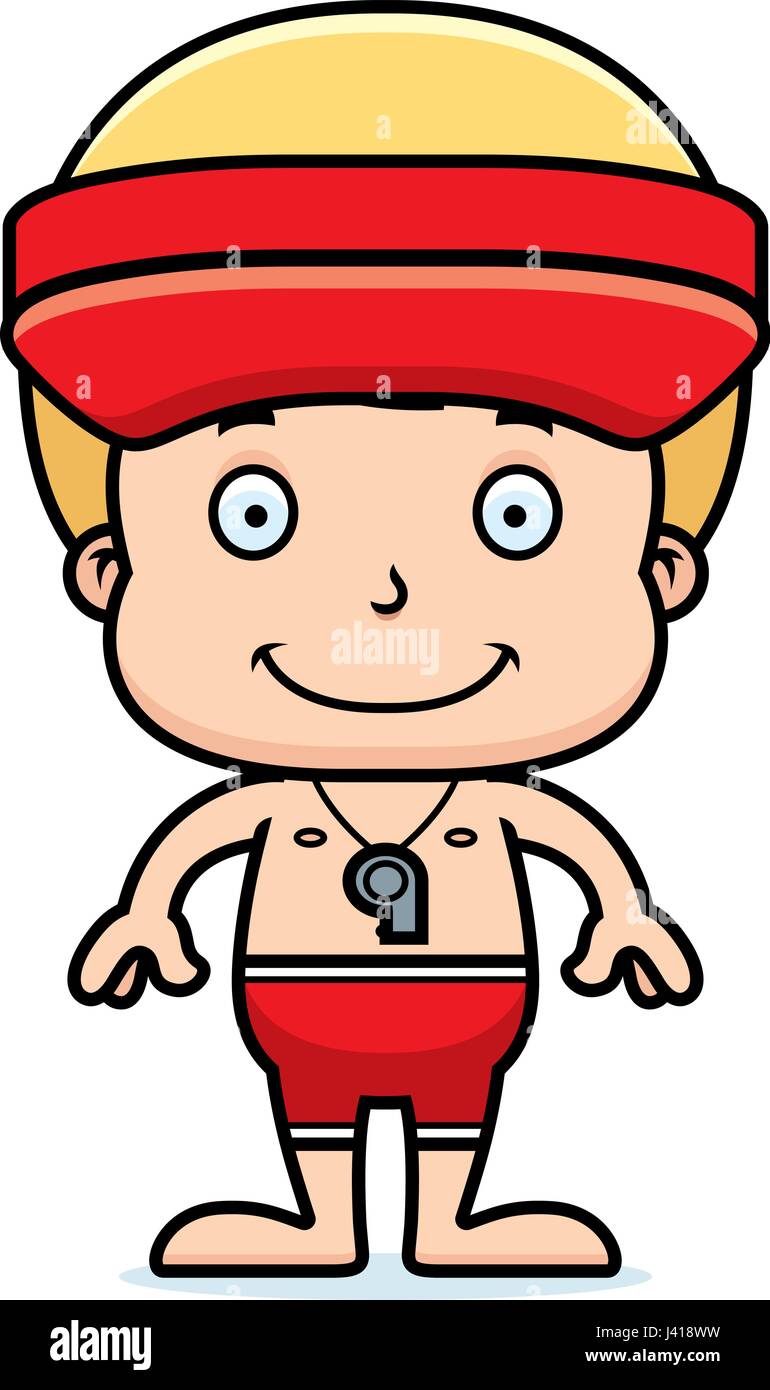 A cartoon lifeguard boy smiling Stock Vector Image & Art - Alamy