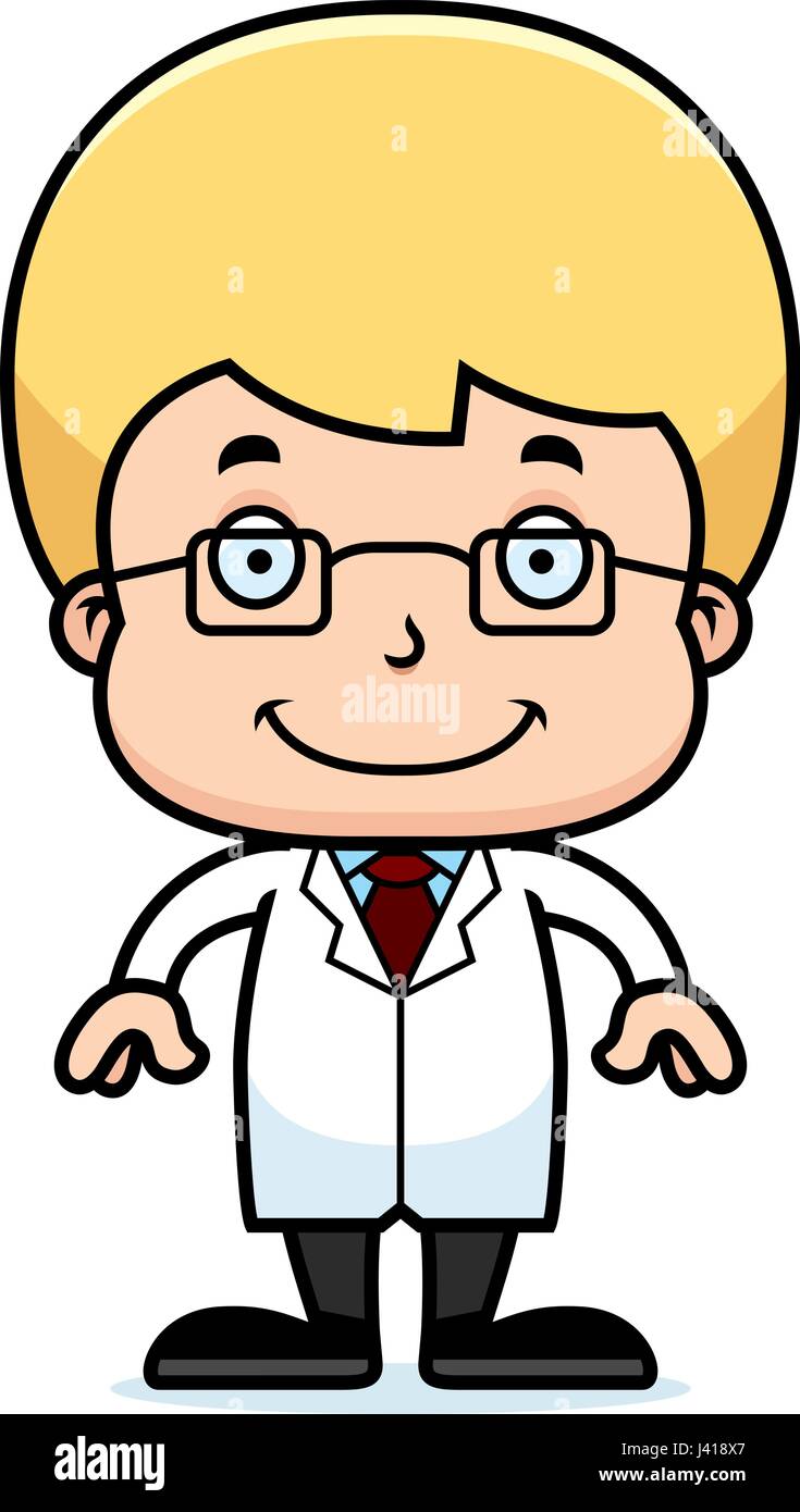 A cartoon scientist boy smiling Stock Vector Image & Art - Alamy