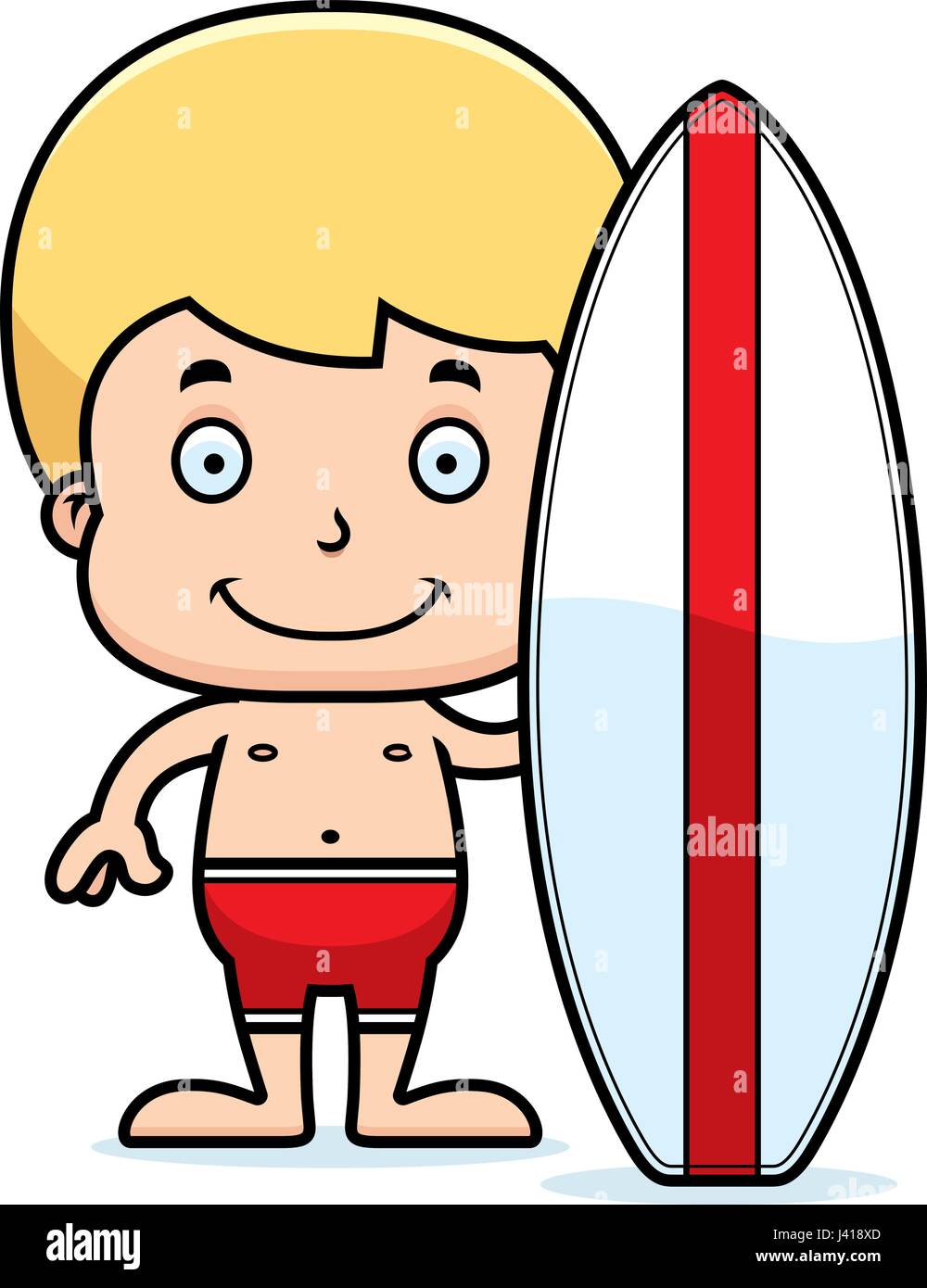 Cartoon illustration boy surfboard hi-res stock photography and images ...