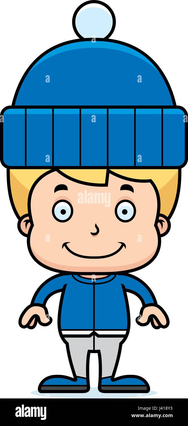 A cartoon winter boy smiling Stock Vector Image & Art - Alamy