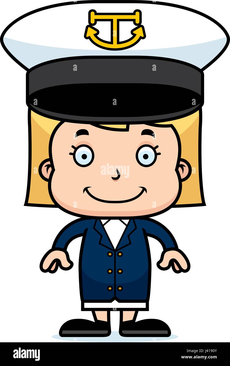 A cartoon boat captain girl smiling Stock Vector Image & Art - Alamy