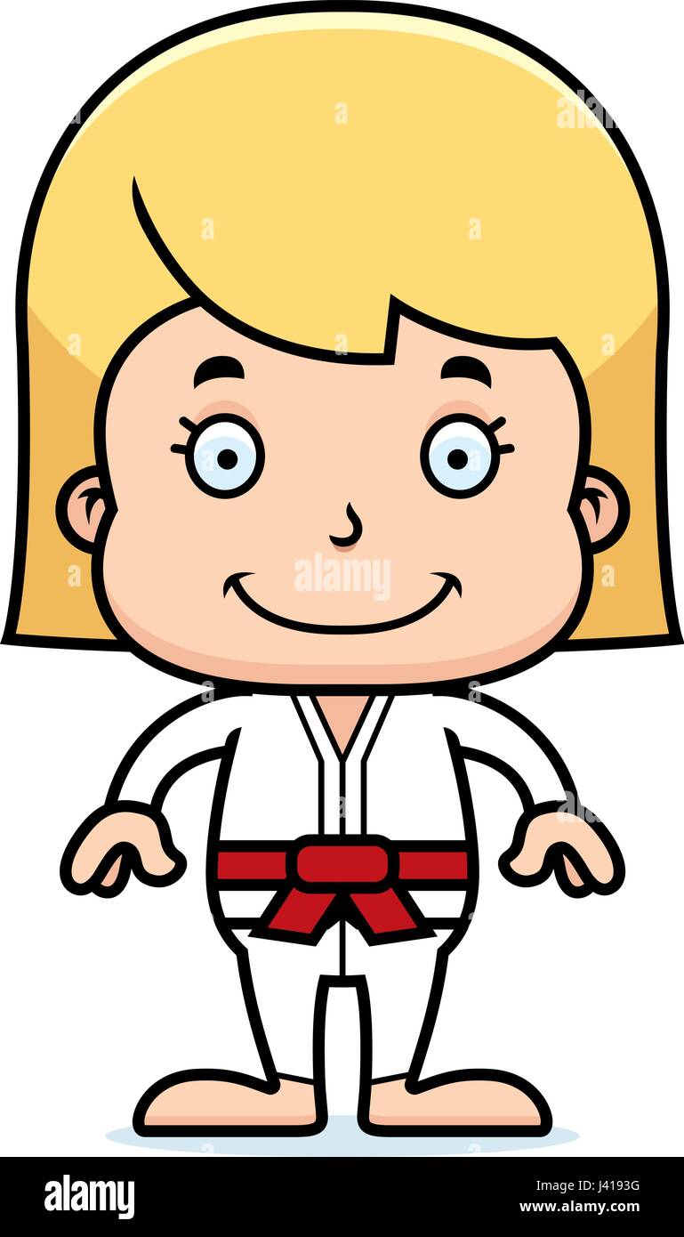 Cartoon karate girl smiling hi-res stock photography and images - Alamy