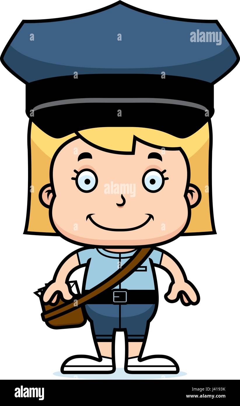 A cartoon mail carrier girl smiling Stock Vector Image & Art - Alamy