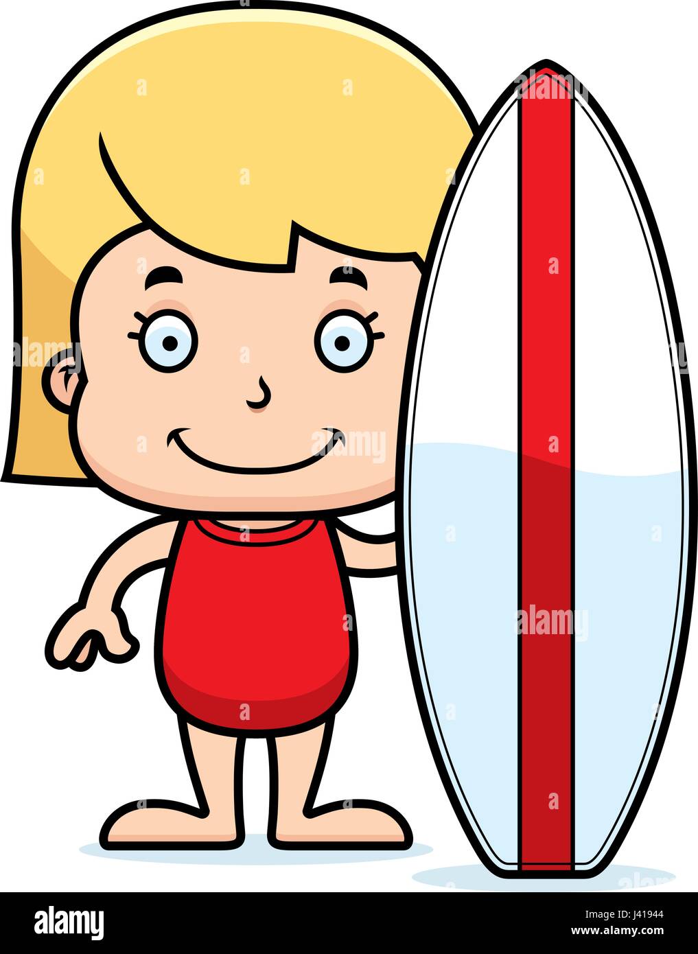 A cartoon surfer girl smiling Stock Vector Image & Art - Alamy