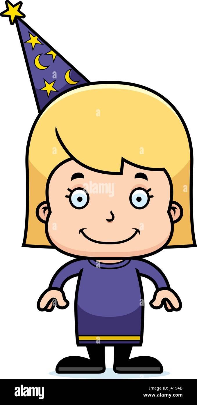 A cartoon wizard girl smiling Stock Vector Image & Art - Alamy