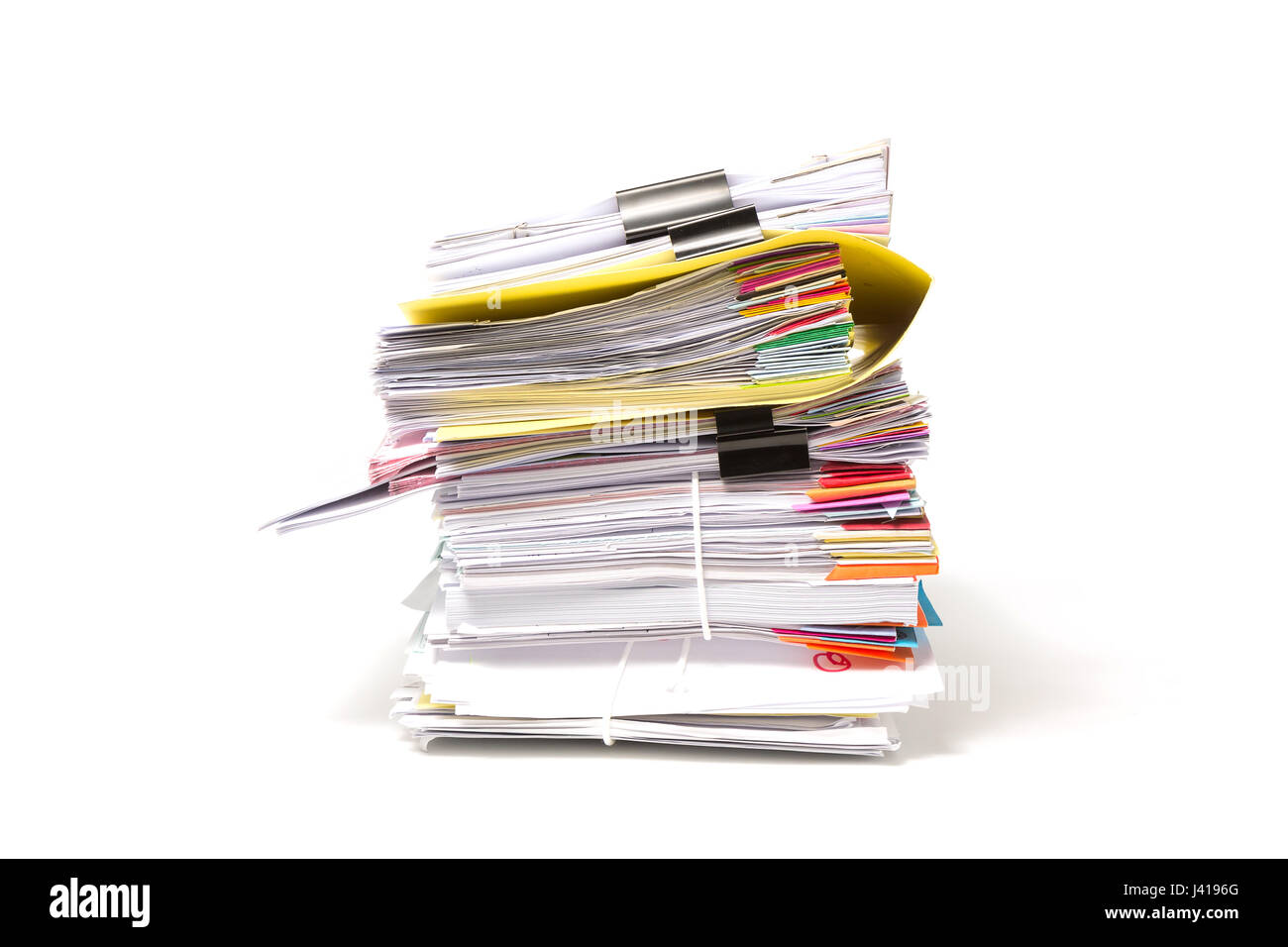 Stack of business papers isolated on white background Stock Photo - Alamy