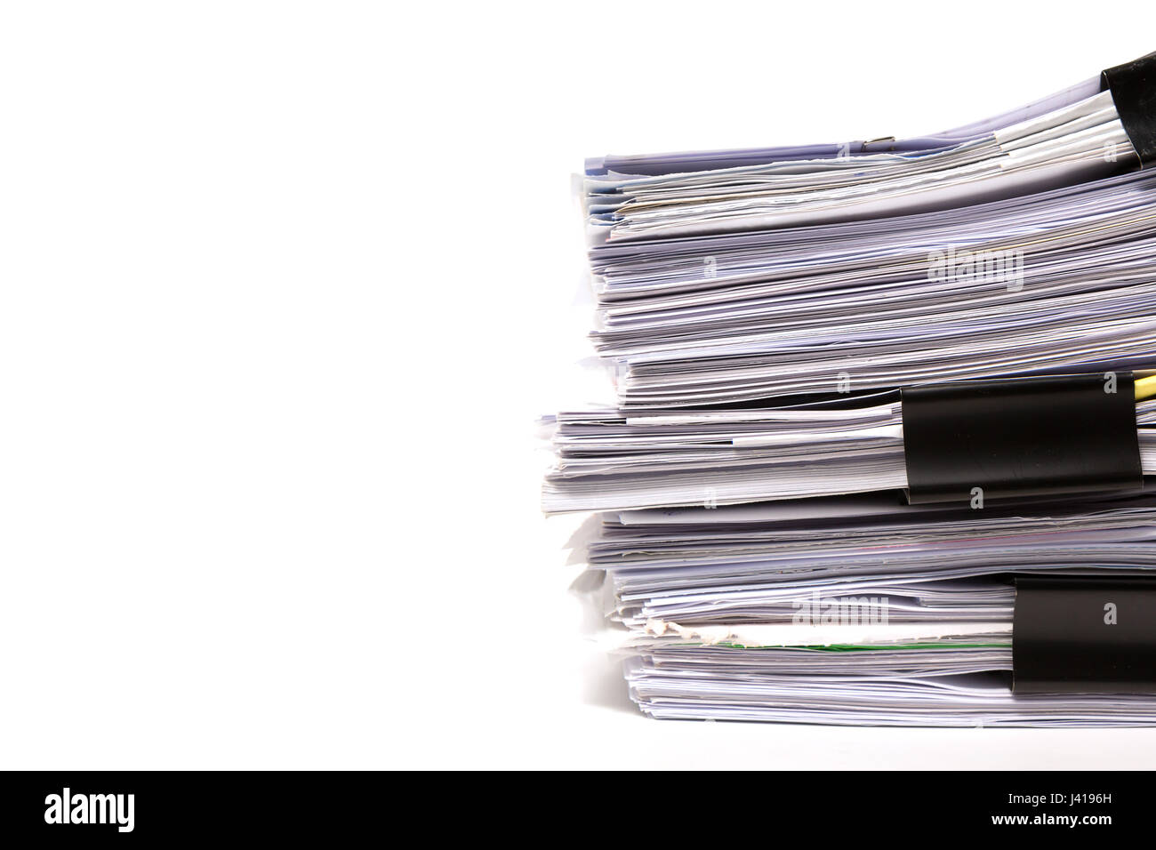 Stack of business papers isolated on white background Stock Photo - Alamy