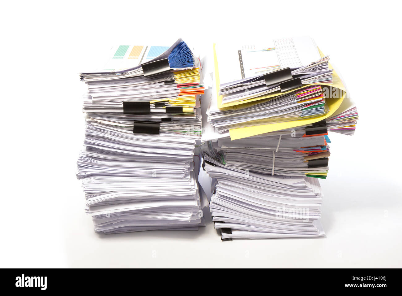 Stack of business papers isolated on white background Stock Photo - Alamy