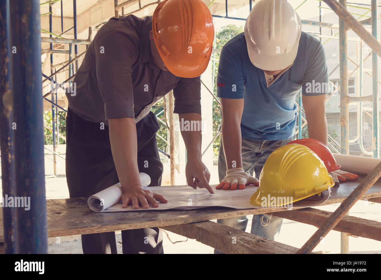 Construction concepts, Engineer and Architect working at Construction ...